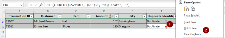 How to Remove Rows Containing Identical Transactions in Excel - Excel Insider