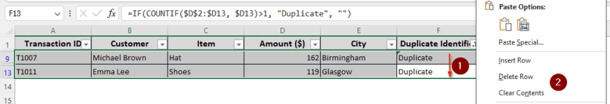 How to Remove Rows Containing Identical Transactions in Excel - Excel Insider