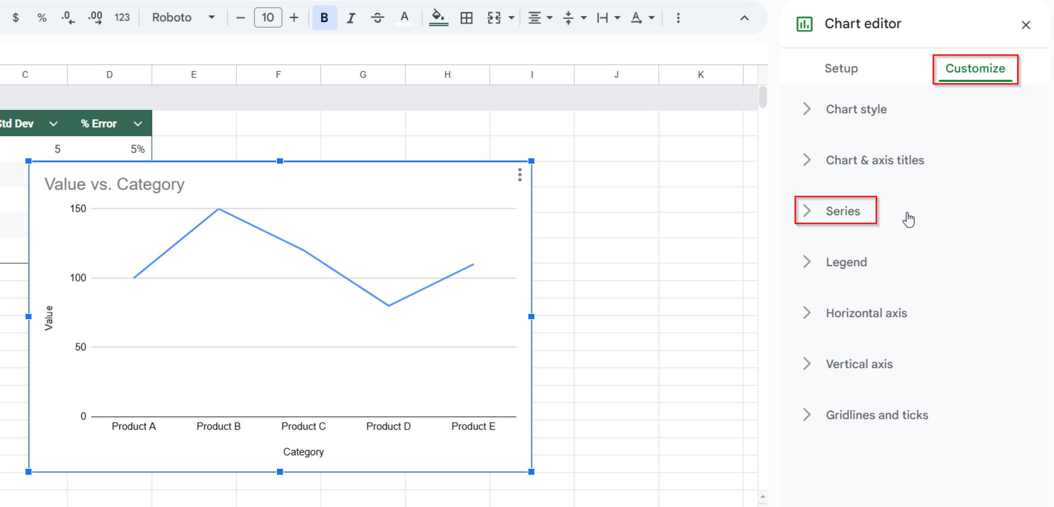 How to Add Error Bars to Charts in Google Sheets - Excel Insider