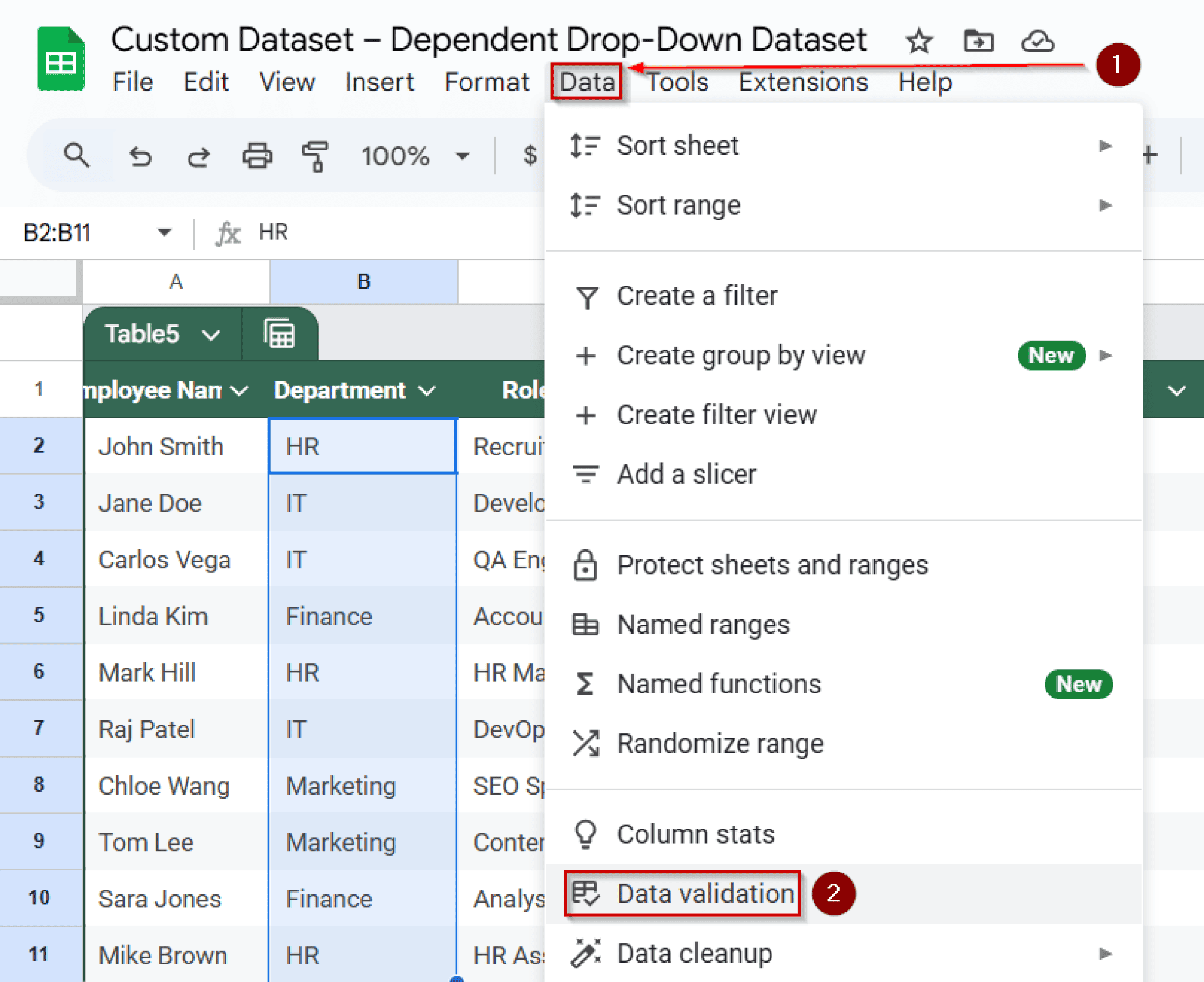 How to Create a Dependent Drop-Down List in Google Sheets - Excel Insider