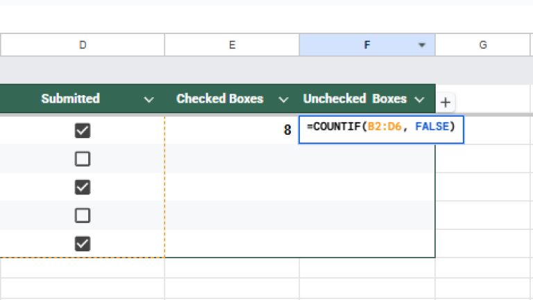 How to Count Checkboxes in Google Sheets (5 Quick Tricks) - Excel Insider