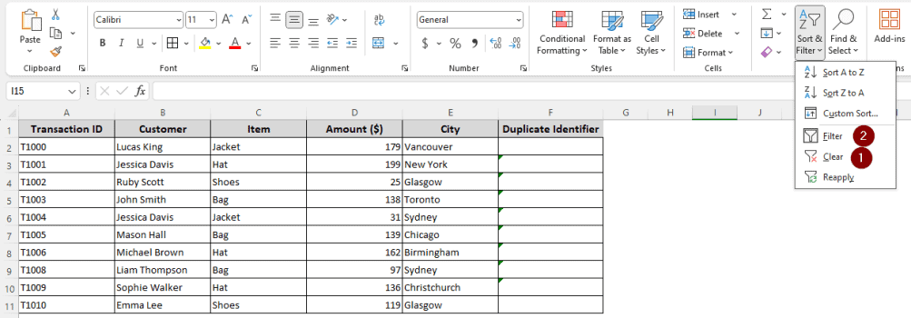 How To Remove Rows Containing Identical Transactions In Excel Excel Insider