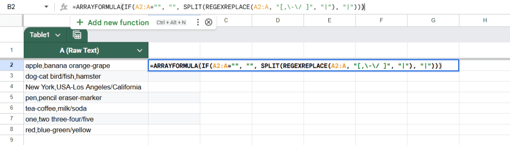 How to Split Text by Multiple Delimiters in Google Sheets - Excel Insider