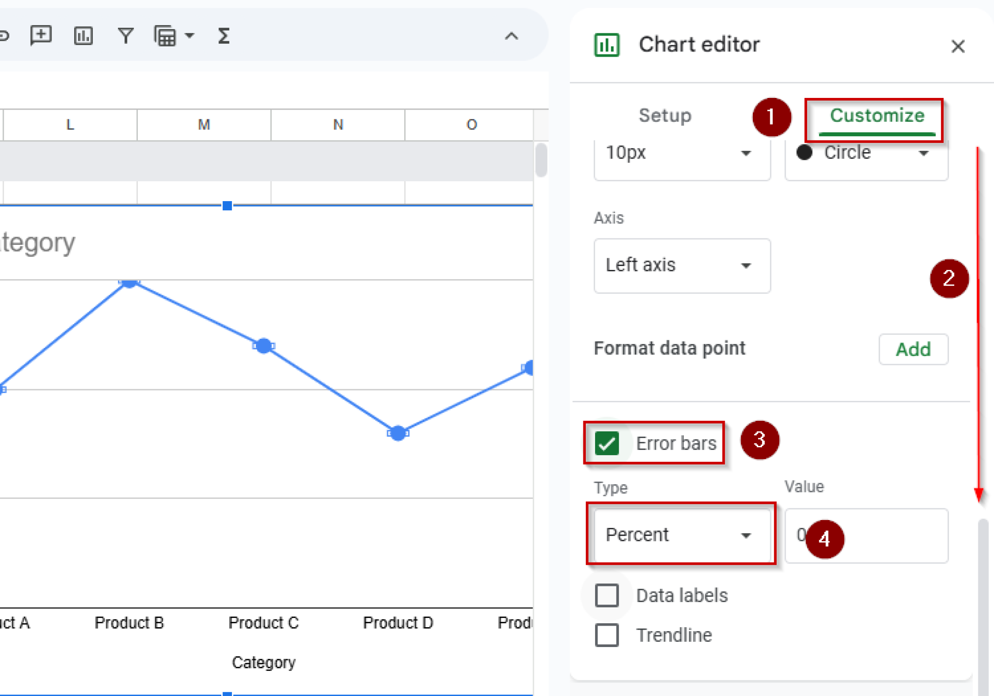How to Add Error Bars to Charts in Google Sheets - Excel Insider