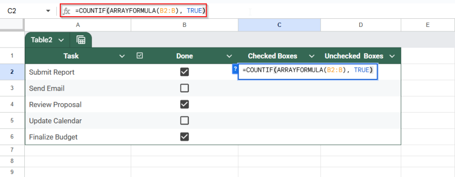 How to Count Checkboxes in Google Sheets (5 Quick Tricks) - Excel Insider