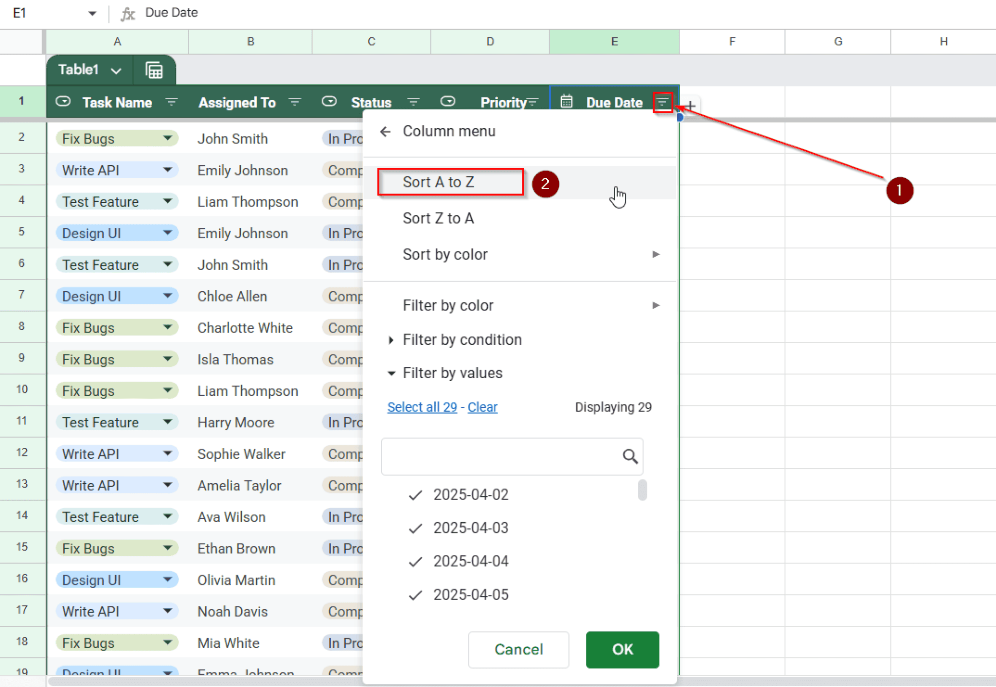 How to Sort by Date in Google Sheets (4 Easy Methods) - Excel Insider