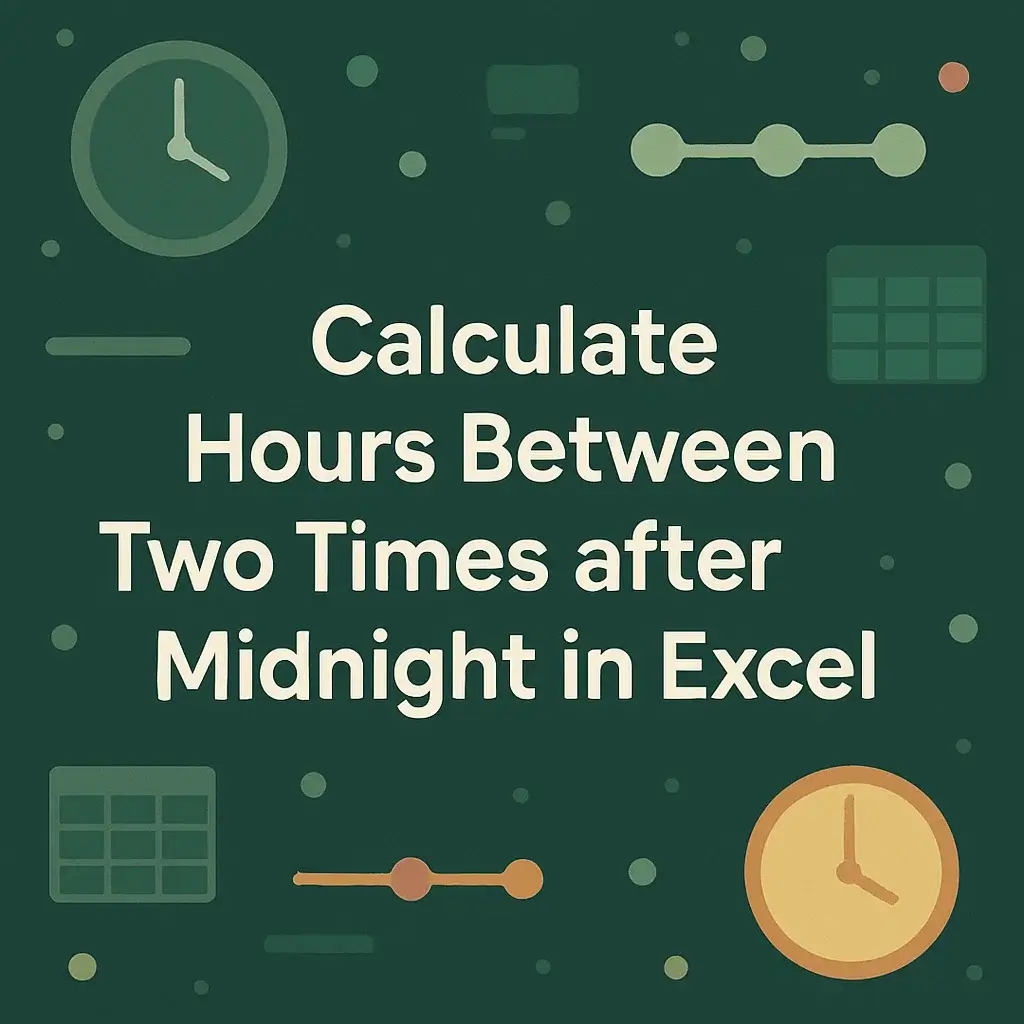 How to Calculate Hours Between Two Times after Midnight in Excel ... How to Calculate Hours Between Two Times after Midnight in Excel ...