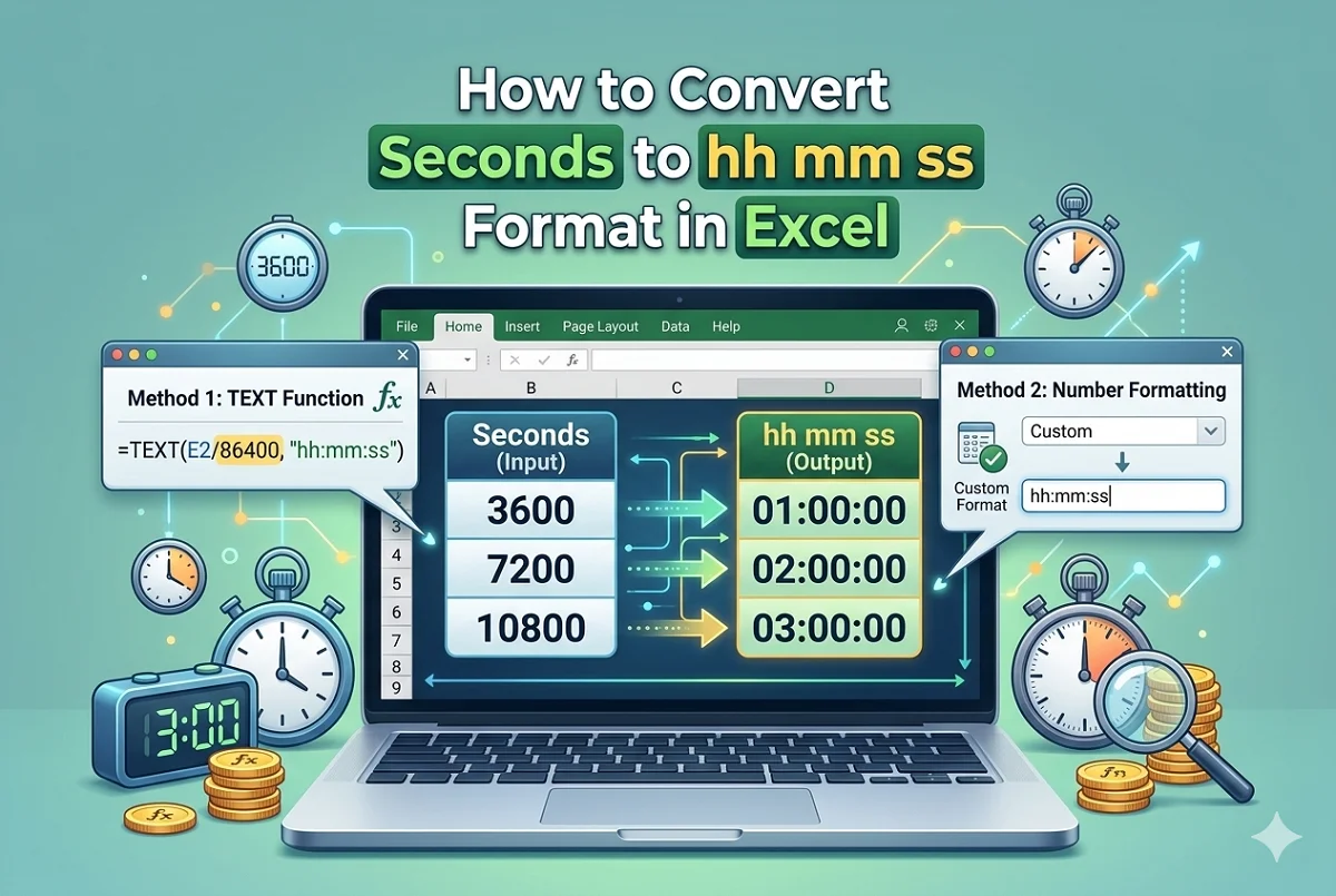 How to Convert Seconds to hh mm ss Format in Excel - Excel Insider