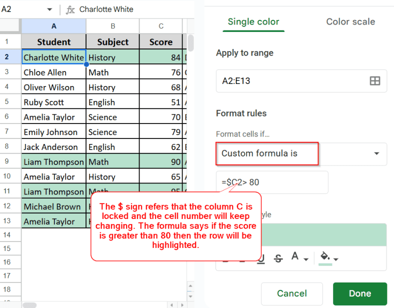 Conditional Formatting Based on Another Cell in Google Sheets - Excel Insider