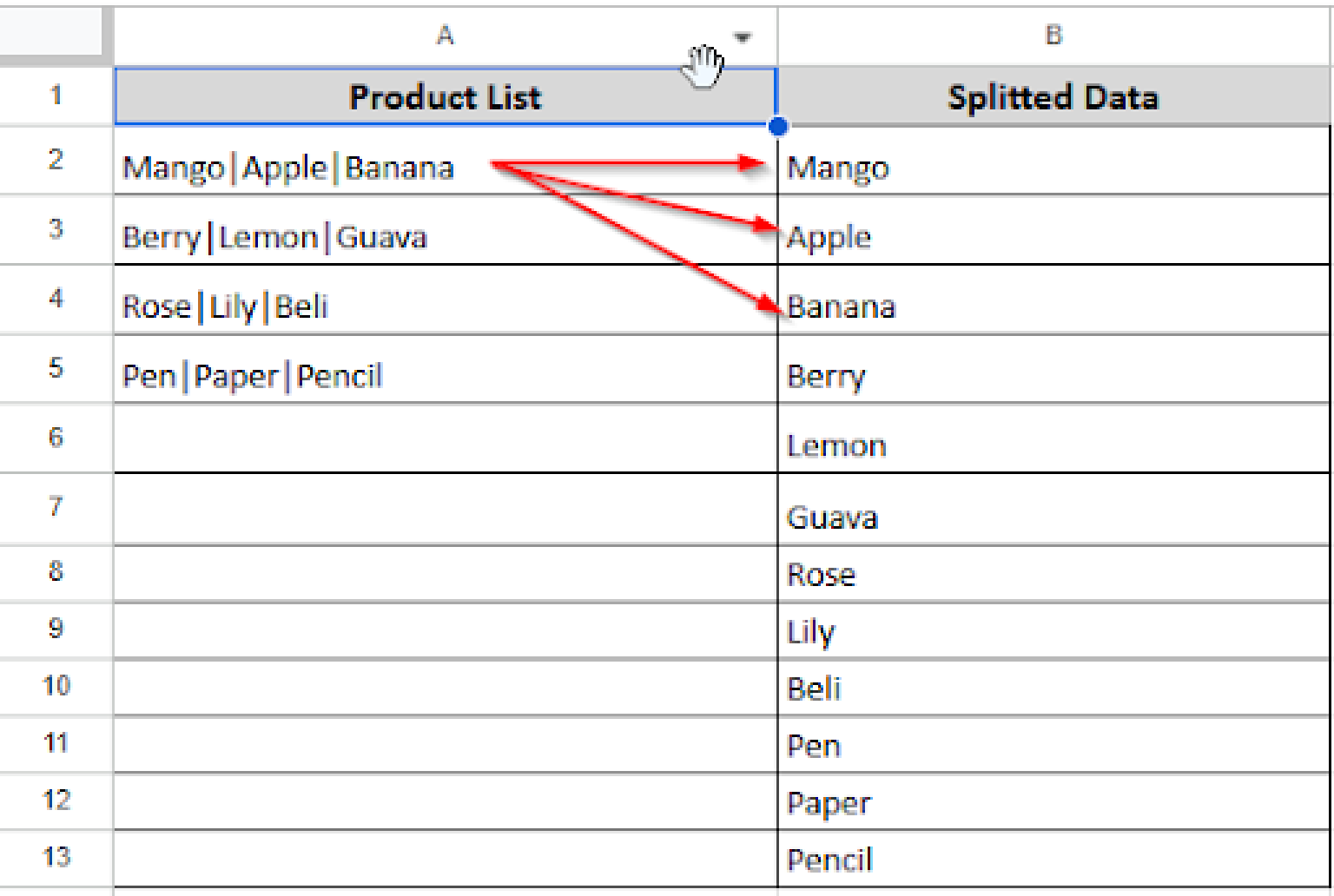 How to Split Cells in Google Sheets - Excel Insider
