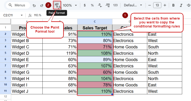 How to Copy Conditional Formatting in Google Sheets - Excel Insider