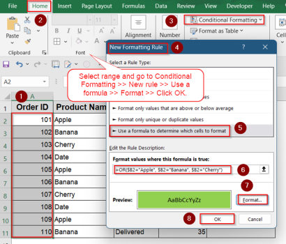 Conditional Formatting Based on Another Cell with Multiple Values ...
