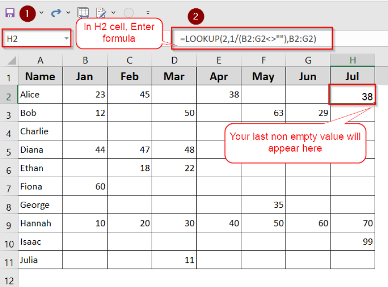 How to Find the Last Cell with Value in a Row in Excel - Excel Insider