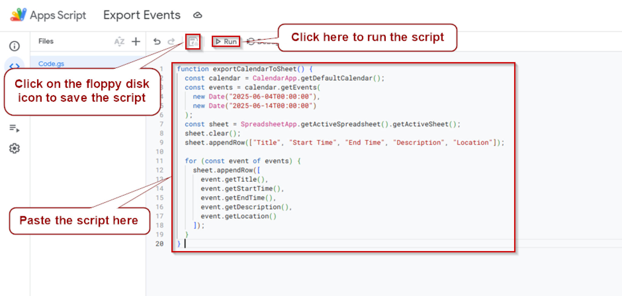 How to Export Google Calendar to Google Sheets - Excel Insider