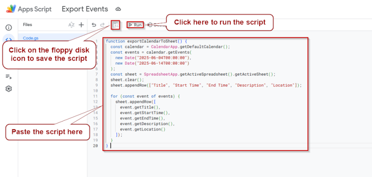 How to Export Google Calendar to Google Sheets - Excel Insider