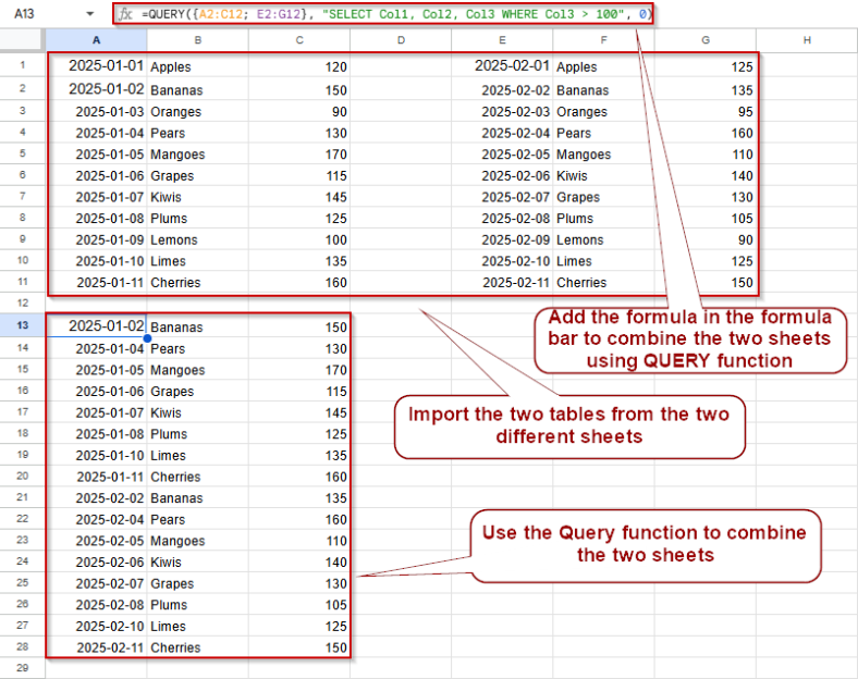 How to Use Google Sheets QUERY Across Multiple Sheets - Excel Insider How to Use Google Sheets QUERY Across Multiple Sheets - Excel Insider