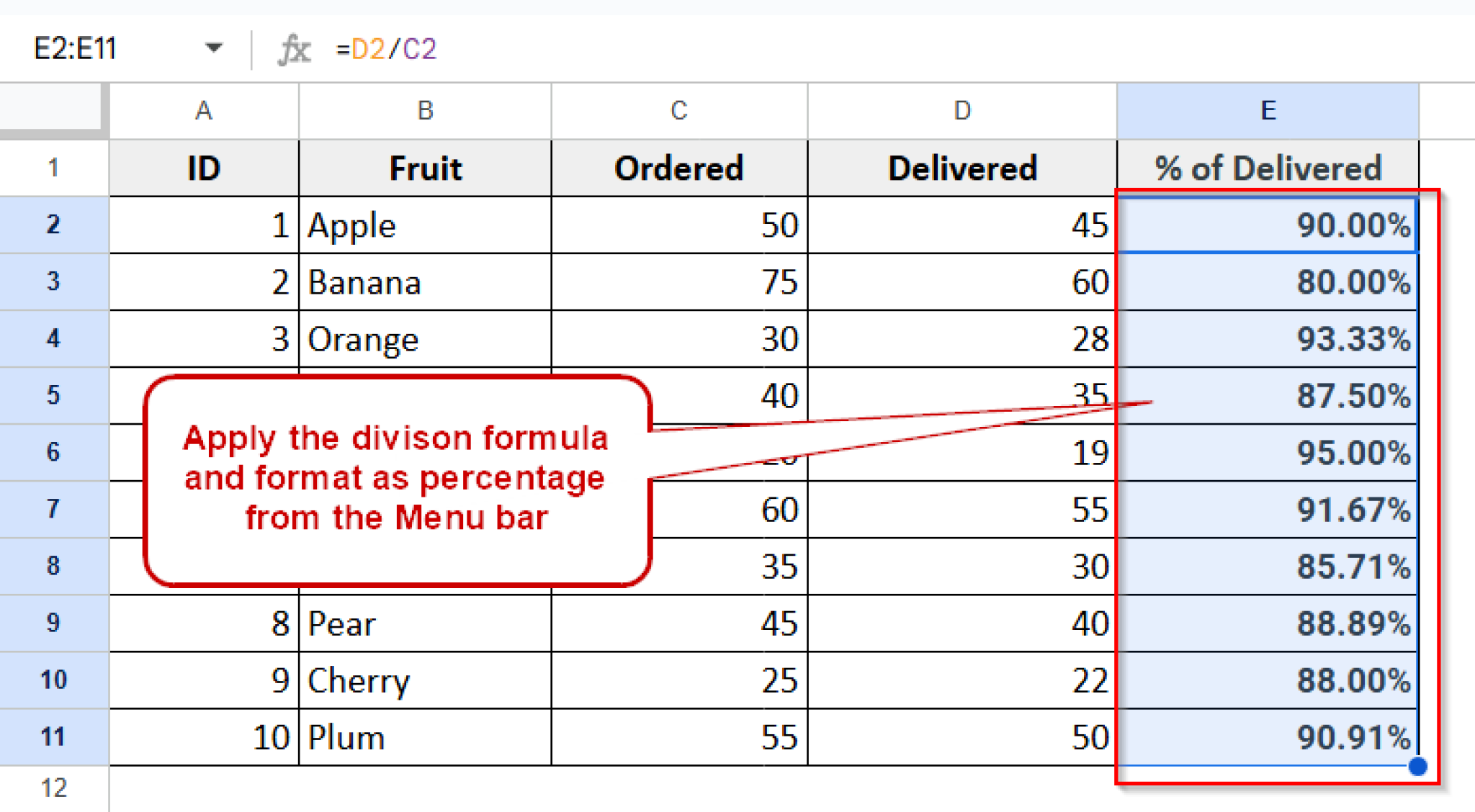 How to Add Percentage in Google Sheets (with Different Criteria ...