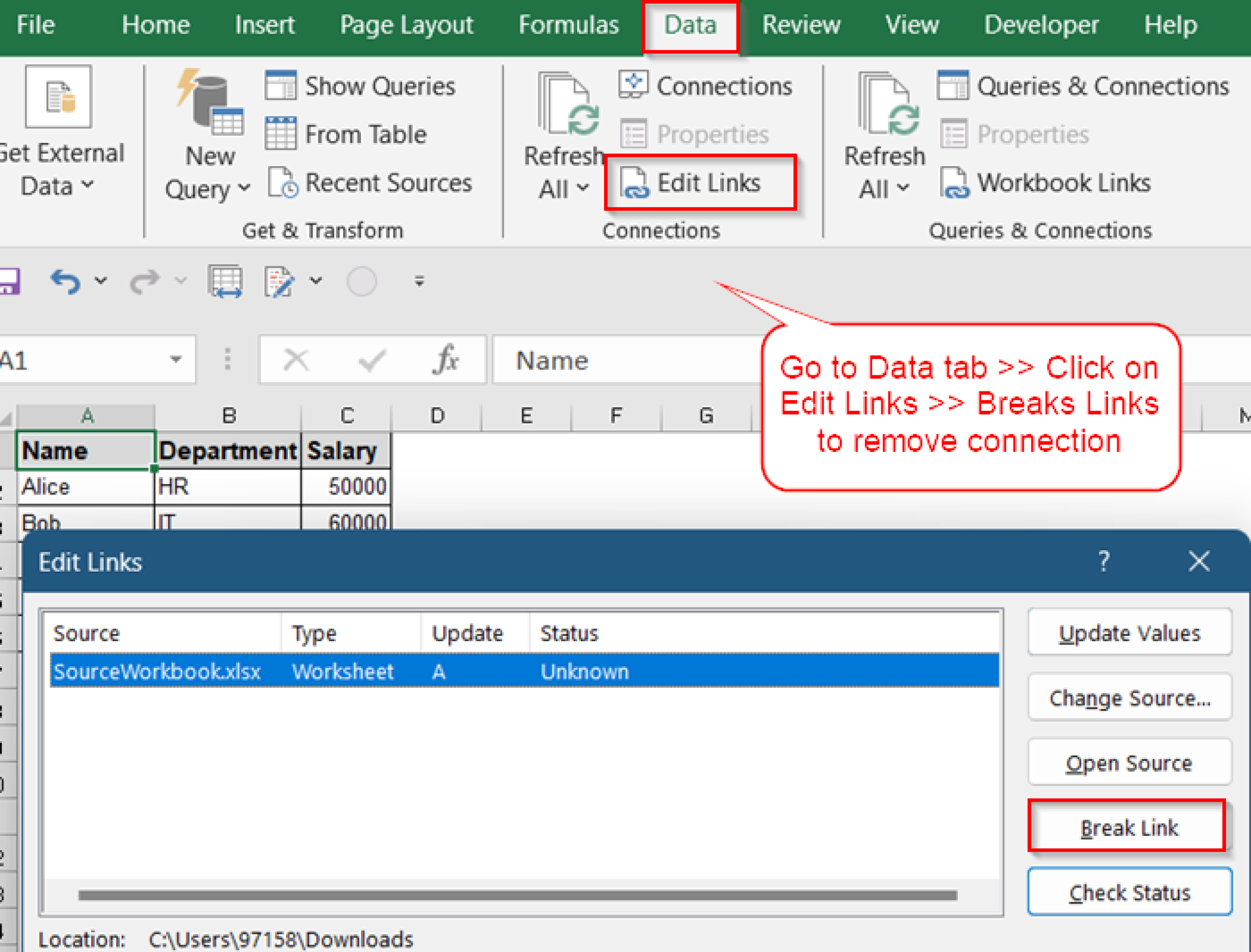 How To Break Links In Excel And Keep Values 4 Easy Ways Excel Insider