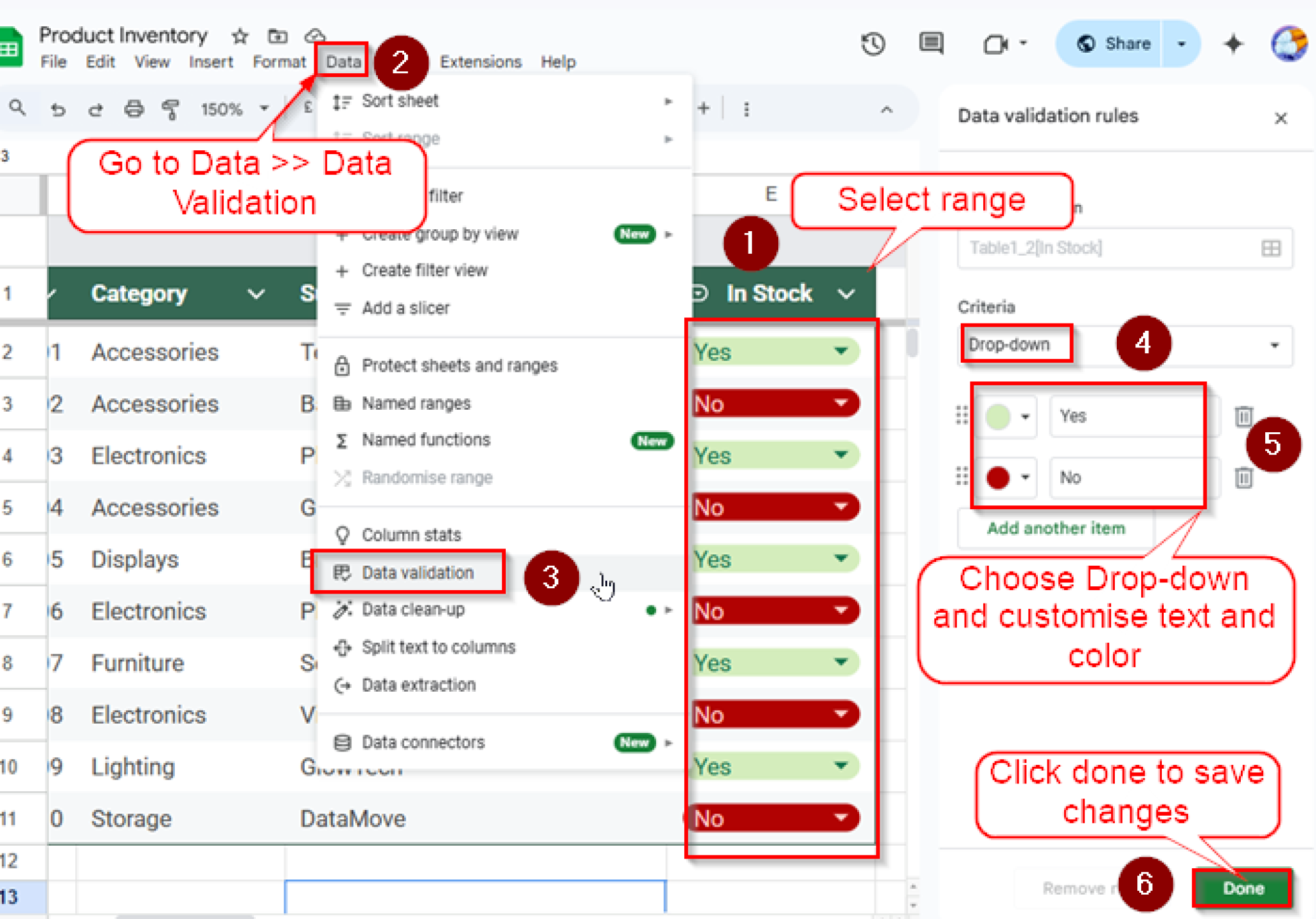 How to Create a Drop-Down List in Google Sheets - Excel Insider