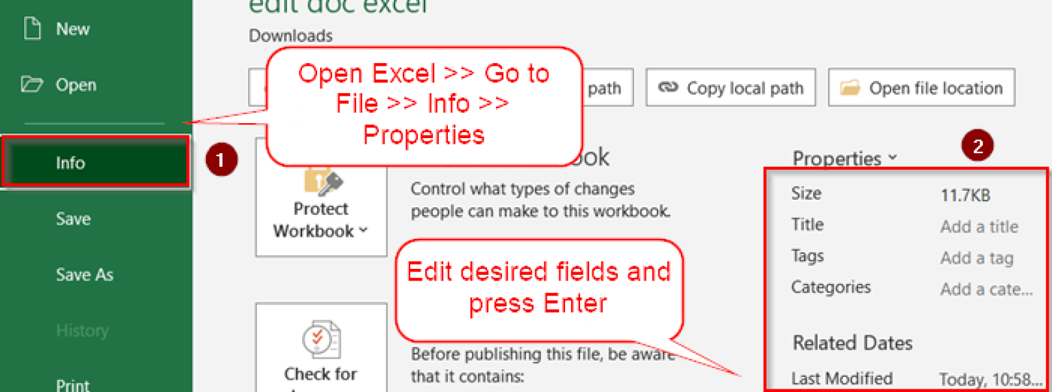 How to Edit Document Properties in Excel (4 Easy Ways) - Excel Insider