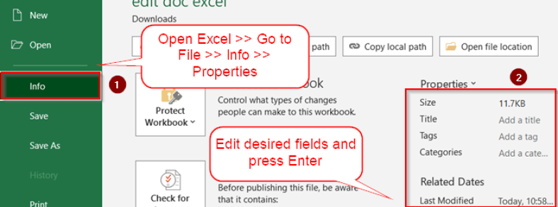 How to Edit Document Properties in Excel (4 Easy Ways) - Excel Insider