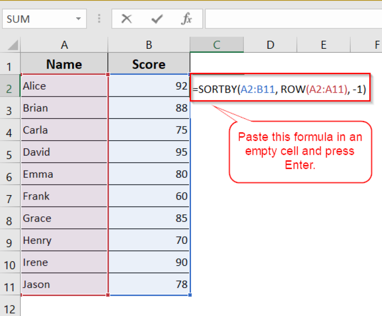 How to Flip Data Vertically in Excel (4 Quick Tricks) - Excel Insider