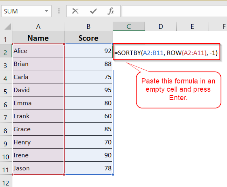 How to Flip Data Vertically in Excel (4 Quick Tricks) - Excel Insider