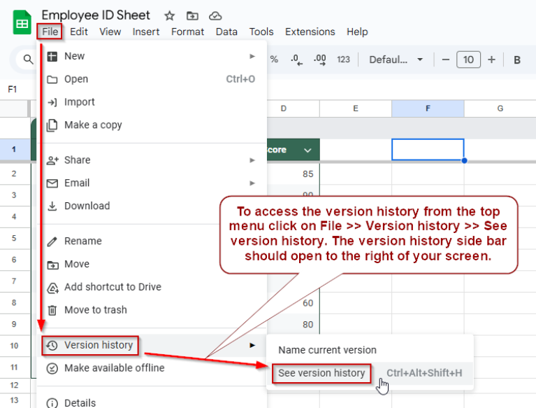 [Fixed] Show Edit History in Google Sheets Not Showing - Excel Insider