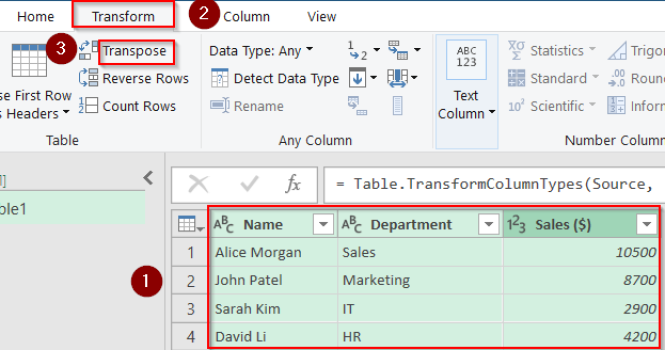 How To Convert Multiple Rows To Columns In Excel 4 Methods Excel
