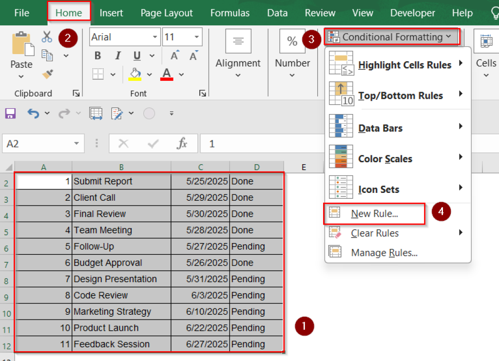 Conditional Formatting to Highlight Overdue Dates in Excel - Excel Insider