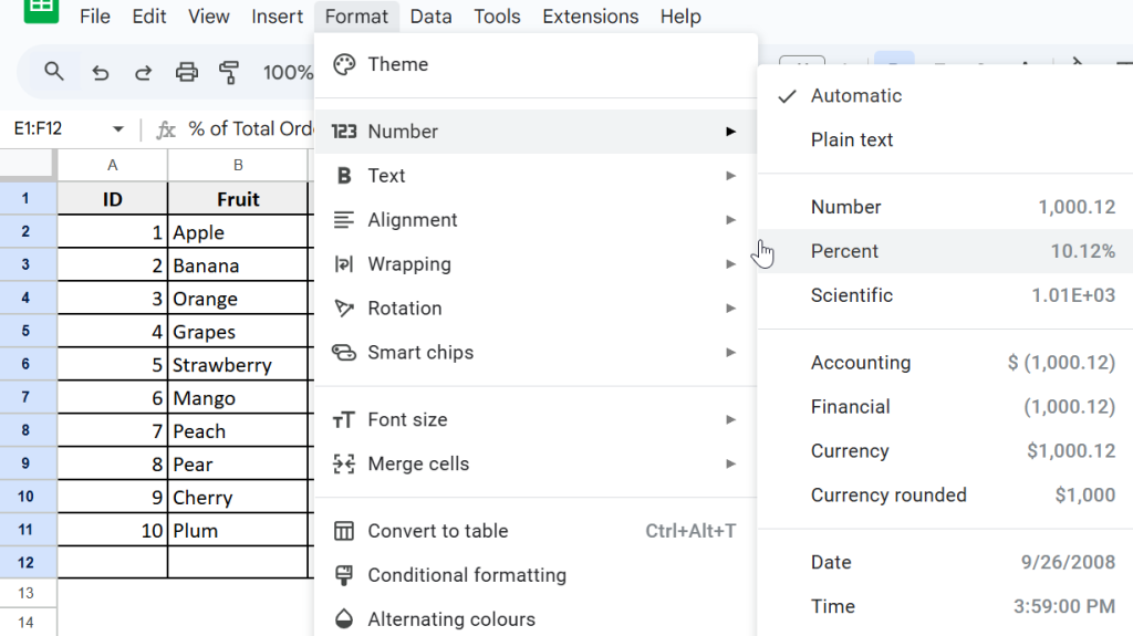 How to Add Percentage in Google Sheets (with Different Criteria ...