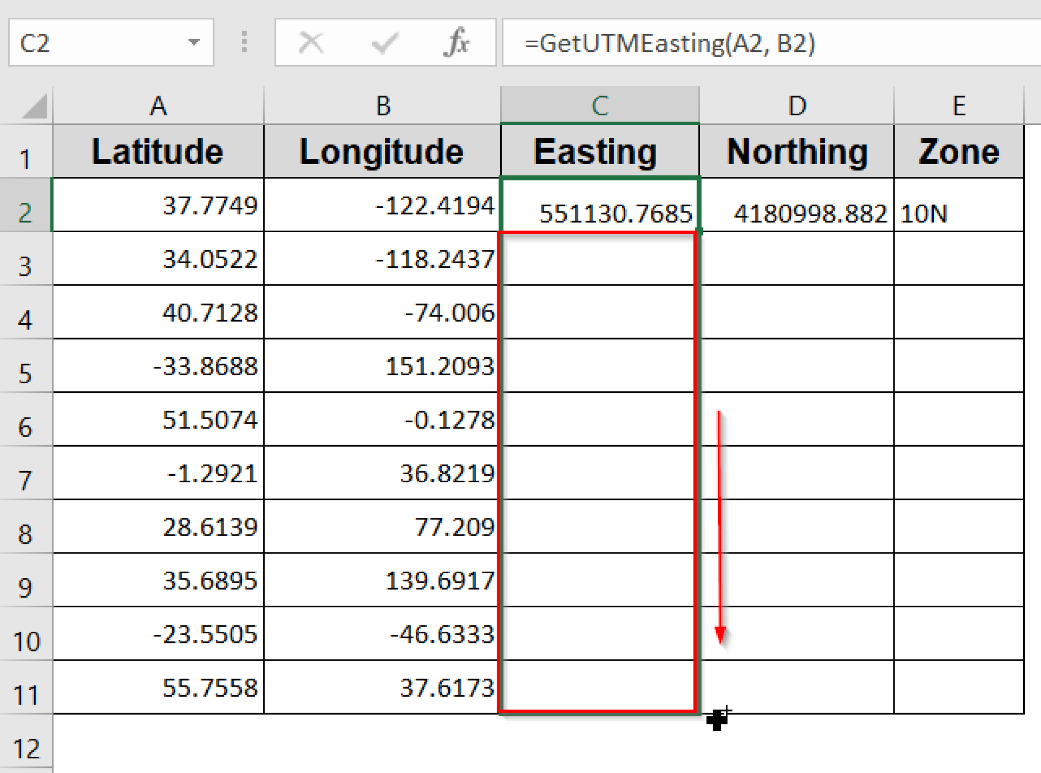 How to Convert Lat Long to UTM in Excel (2 Suitable Ways) - Excel Insider
