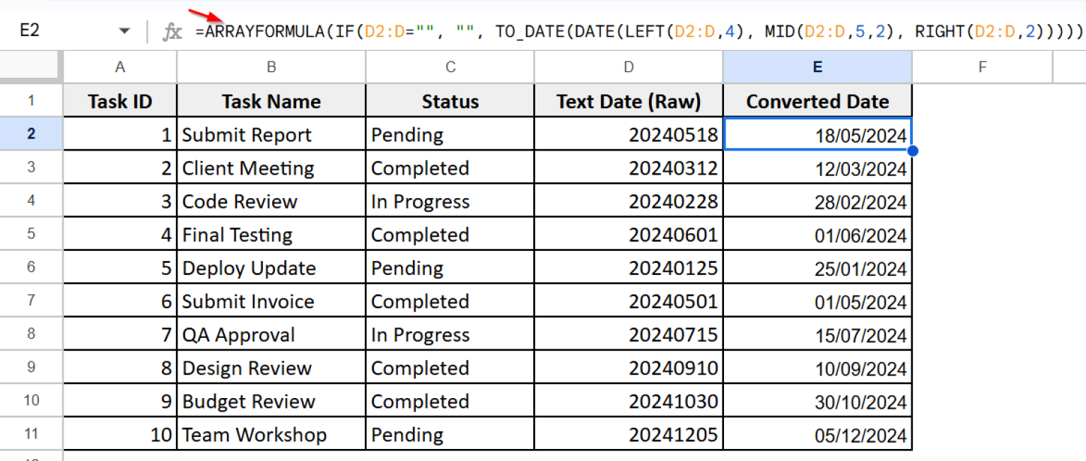 How to Convert Text to Date in Google Sheets (4 Easy Methods) - Excel Insider
