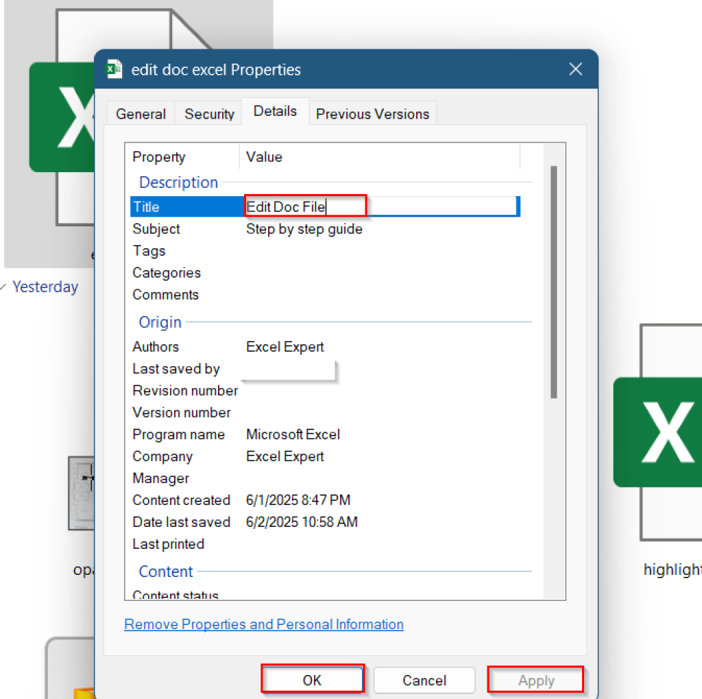 How to Edit Document Properties in Excel (4 Easy Ways) - Excel Insider