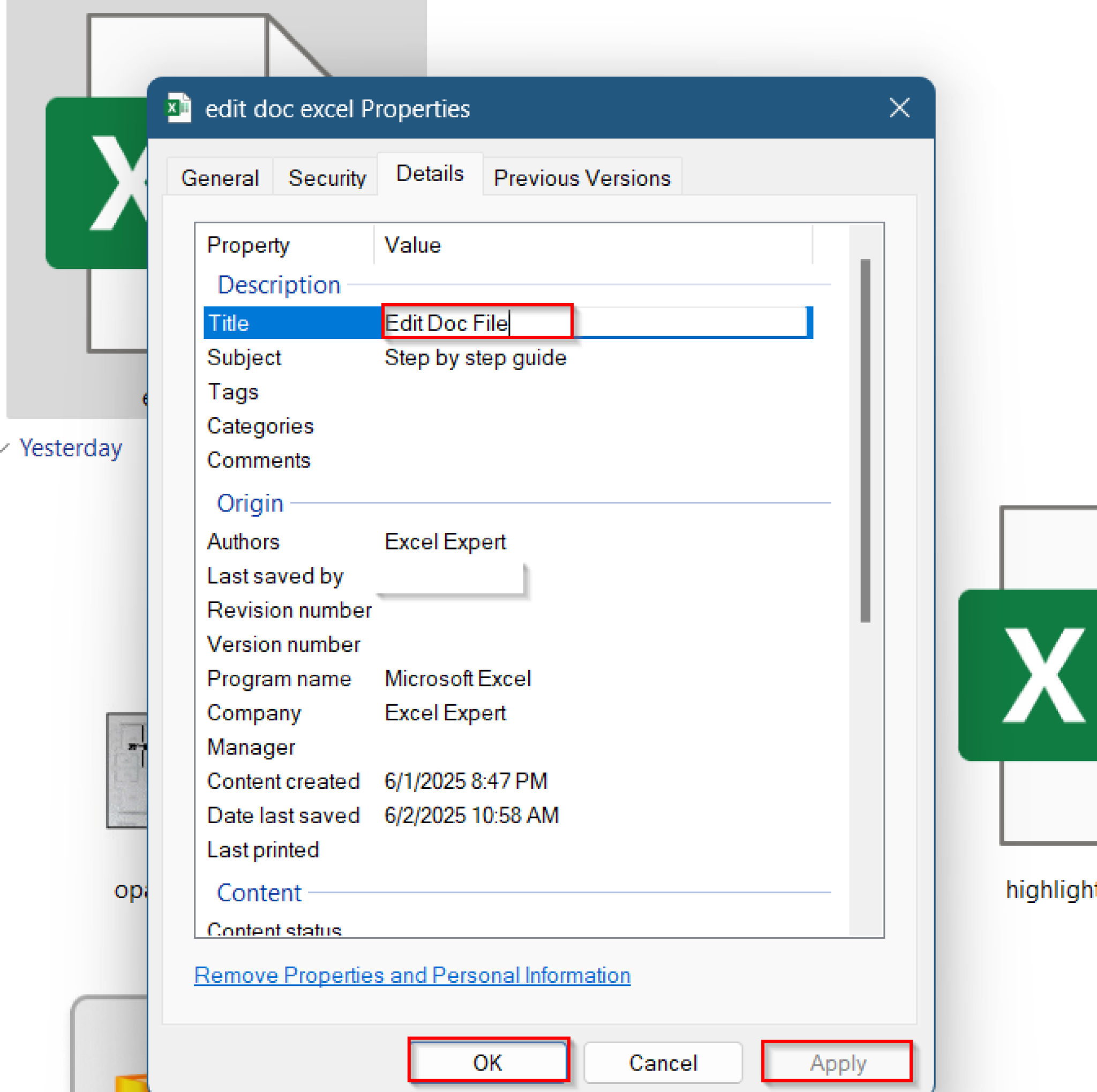 How to Edit Document Properties in Excel (4 Easy Ways) - Excel Insider