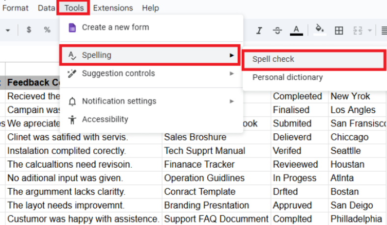How to Do Spell Check in Google Sheets: Step-by-Step Guide - Excel Insider