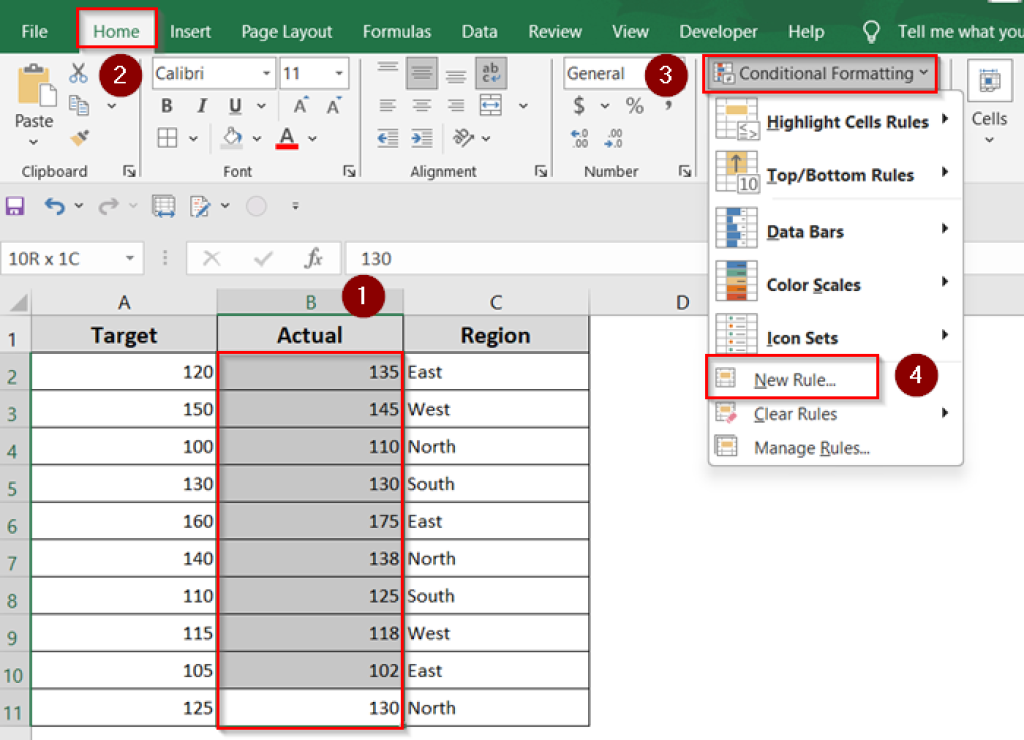 Highlight a Cell in Excel if Value Is Greater Than Another Cell - Excel ...