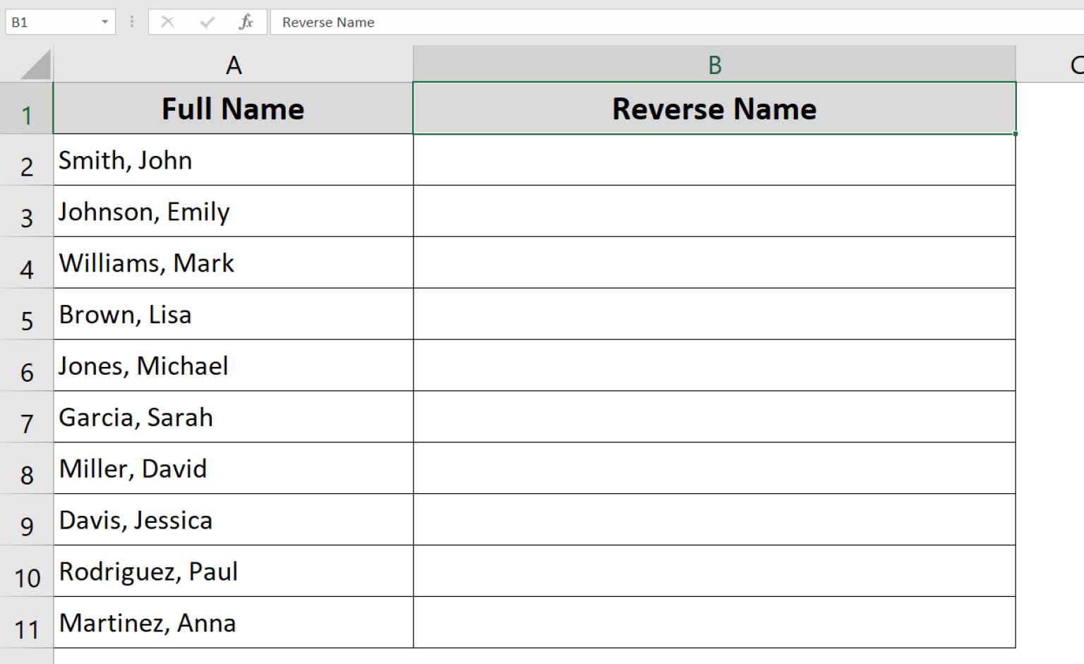 How To Reverse Names In Excel 3 Quick Methods Excel Insider