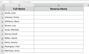 How to Reverse Names in Excel (3 Quick Methods) - Excel Insider