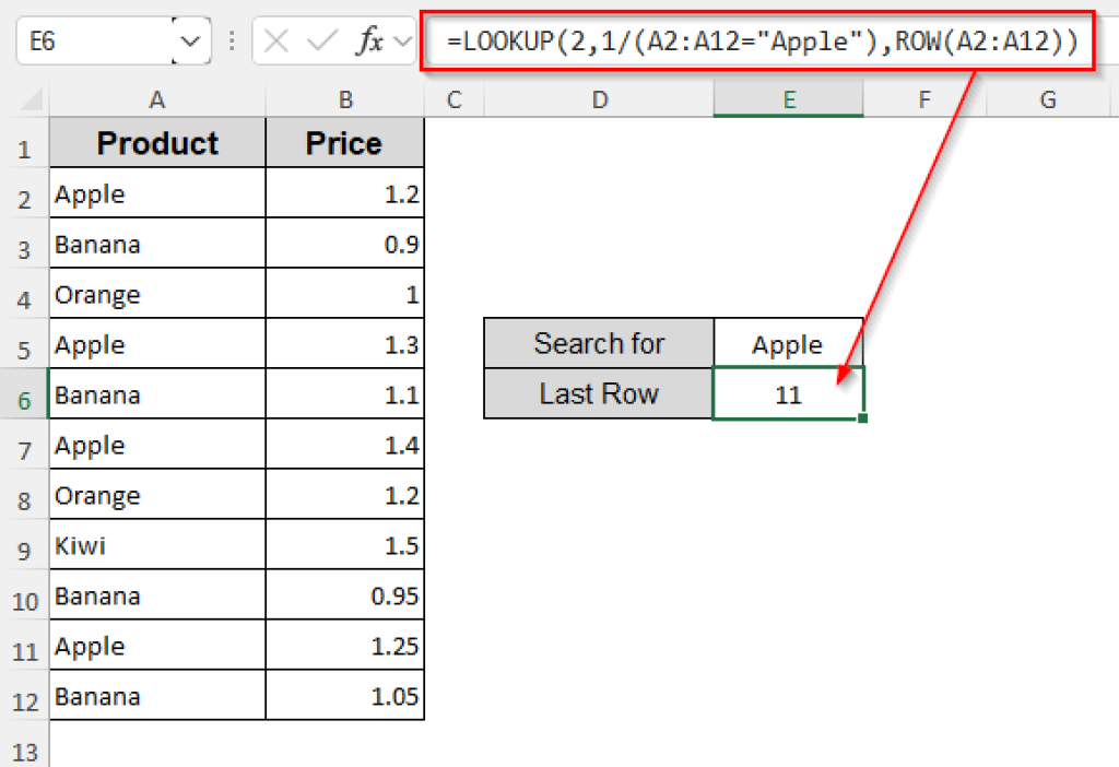 How to Find Last Occurrence of a Value in a Column in Excel - Excel Insider