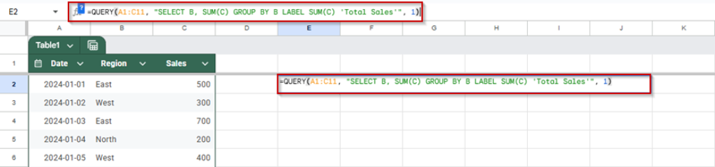 Google Sheets QUERY with GROUP BY to Summarize Data - Excel Insider