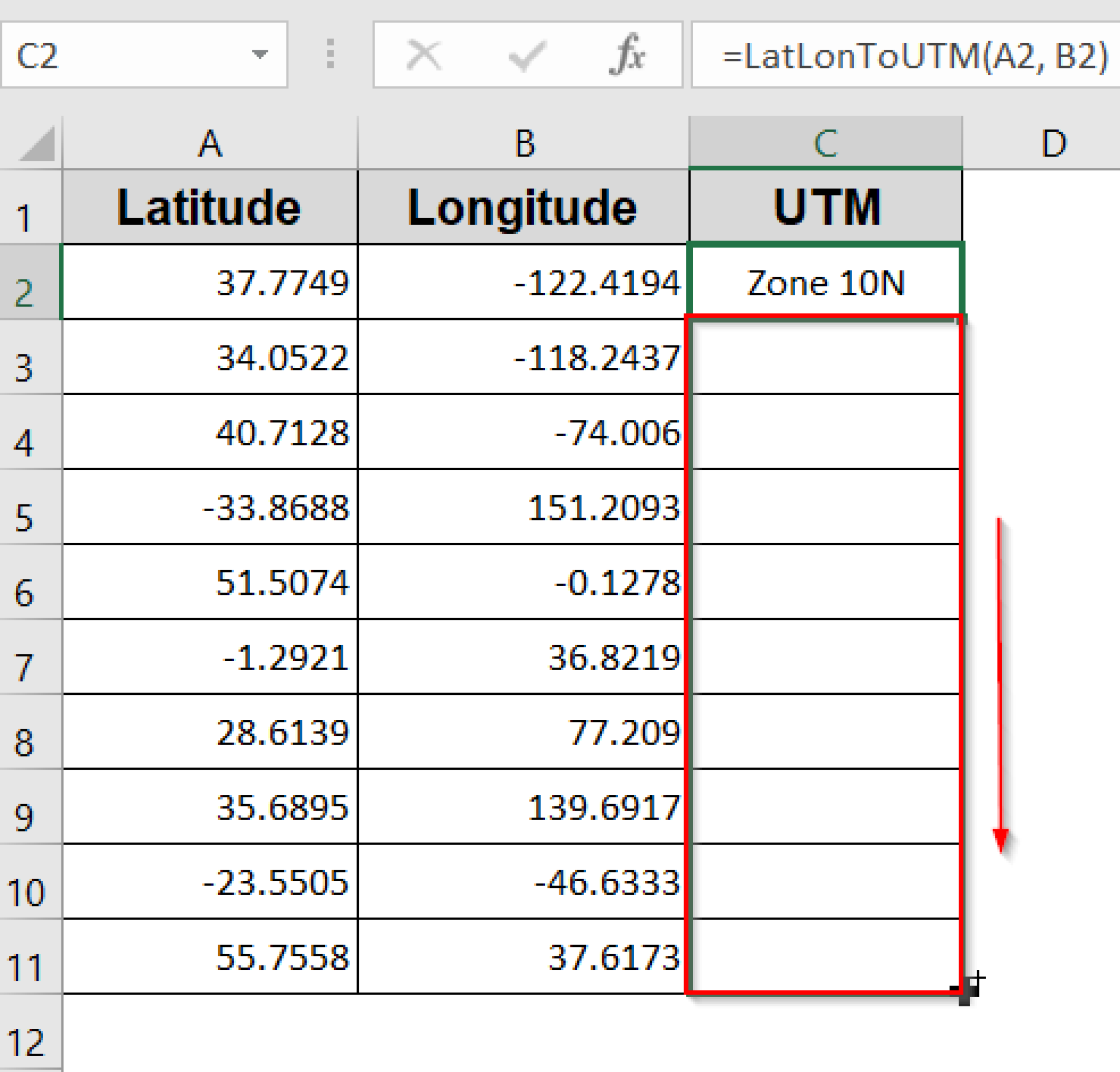 How to Convert Lat Long to UTM in Excel (2 Suitable Ways) - Excel Insider