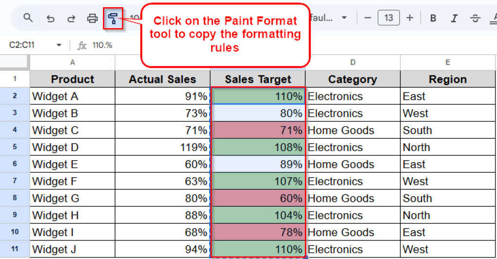 How to Copy Conditional Formatting in Google Sheets - Excel Insider