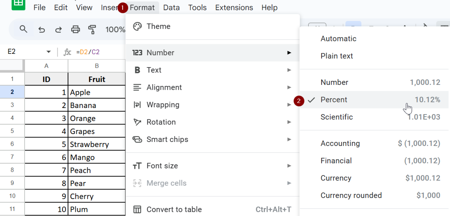 How to Add Percentage in Google Sheets (with Different Criteria ...
