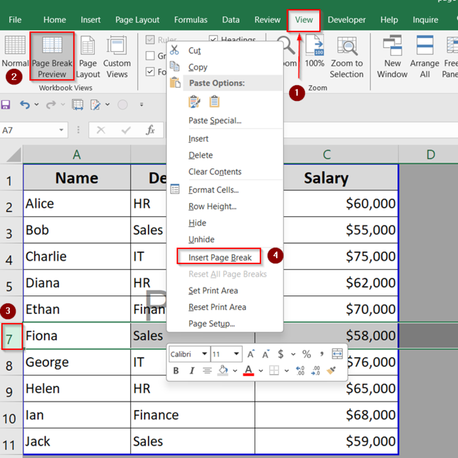 How to Insert Page Break in Excel Between Rows (5 Easy Ways) - Excel ...