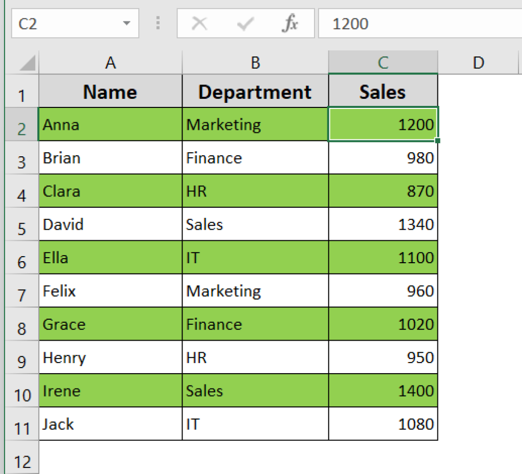 How to Alternate Row Colors in Excel Without Table - Excel Insider