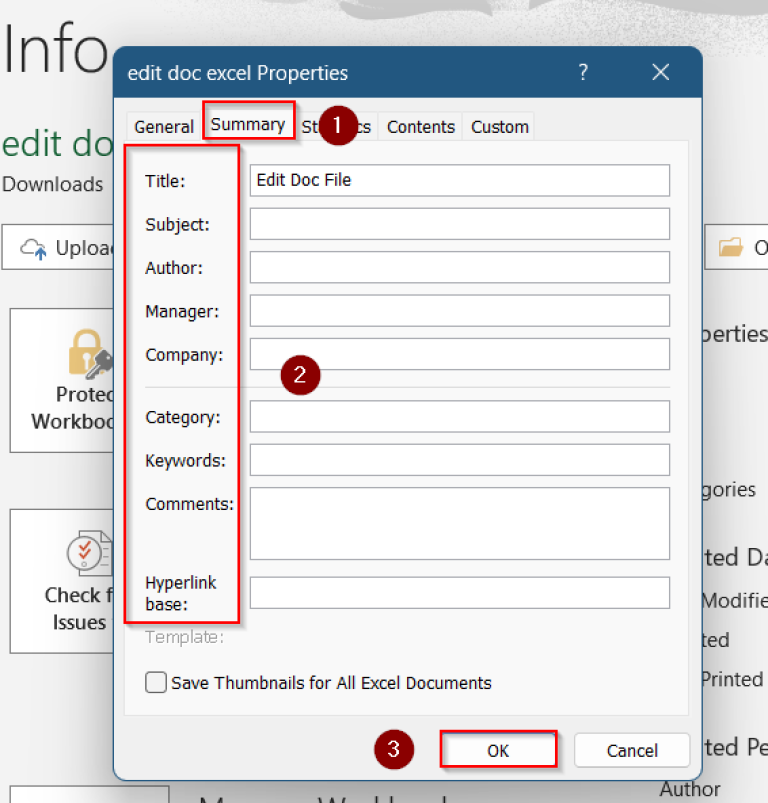 How to Edit Document Properties in Excel (4 Easy Ways) - Excel Insider