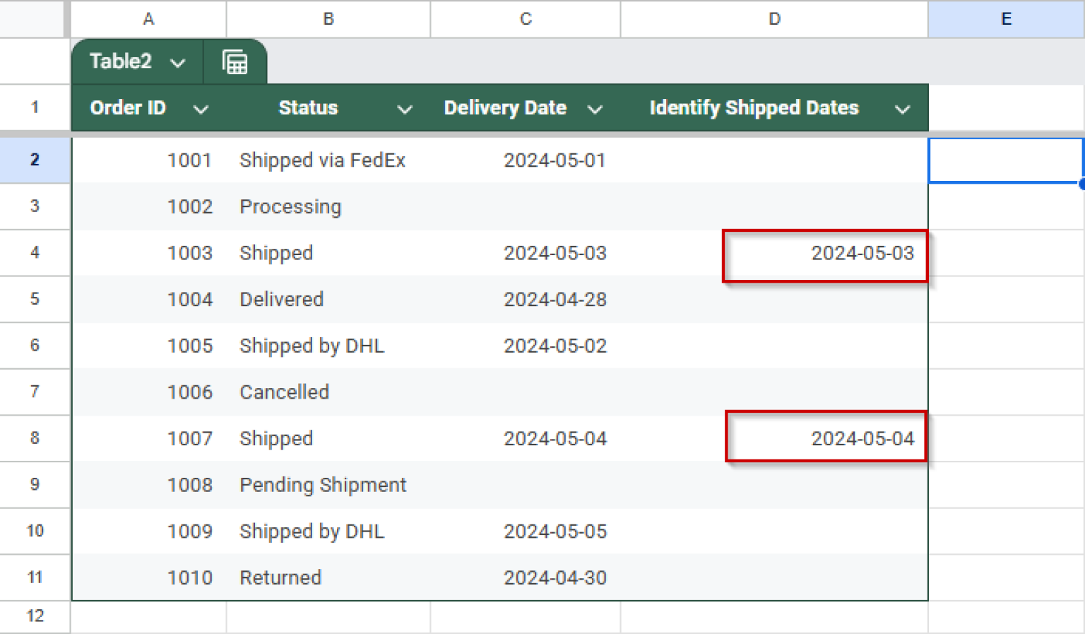 Return Value in Another Cell If Cell Contains Text in Google Sheets ...