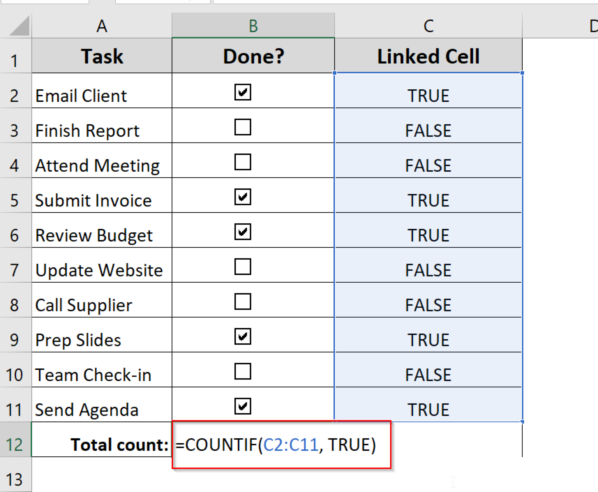 How to Count Checkboxes in Excel (3 Simple & Easy Tricks) - Excel Insider