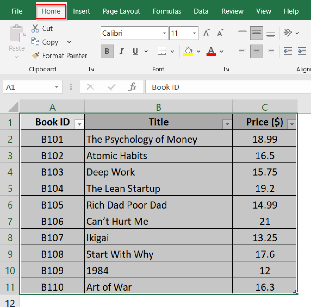 How to Make First Row as Header in Excel (3 Easy Methods) - Excel Insider